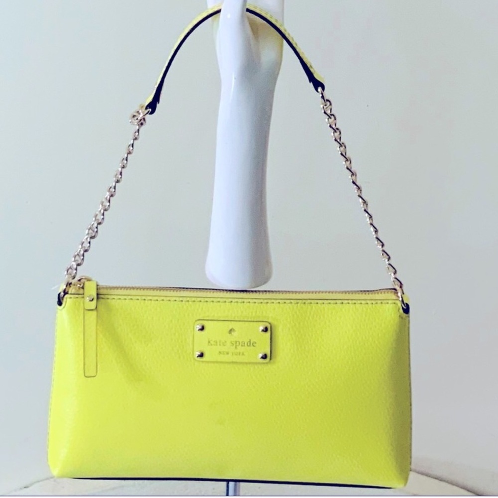 Kate Spade New York Neon Yellow Leather Shoulder Bag - Gem